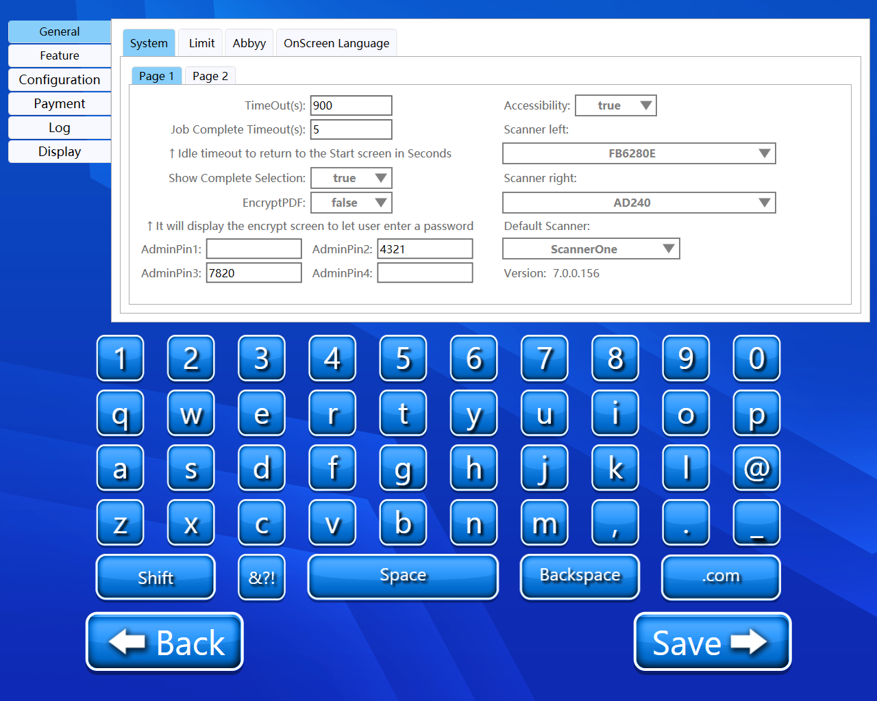 ScanEZ Control Panel Guide